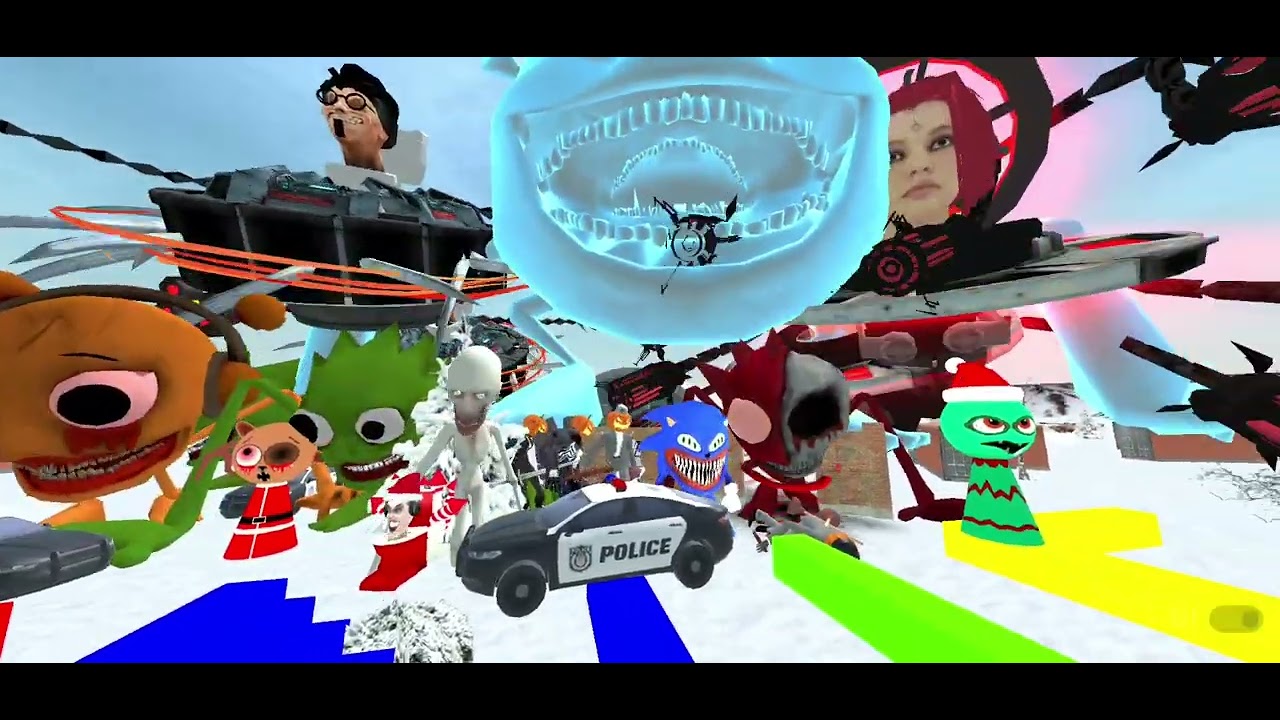 NEXTBOTS IN PLAYGROUND MOD ALL SONIC SNINE TAPES FAMILY,SPRUNK MONSTER ...