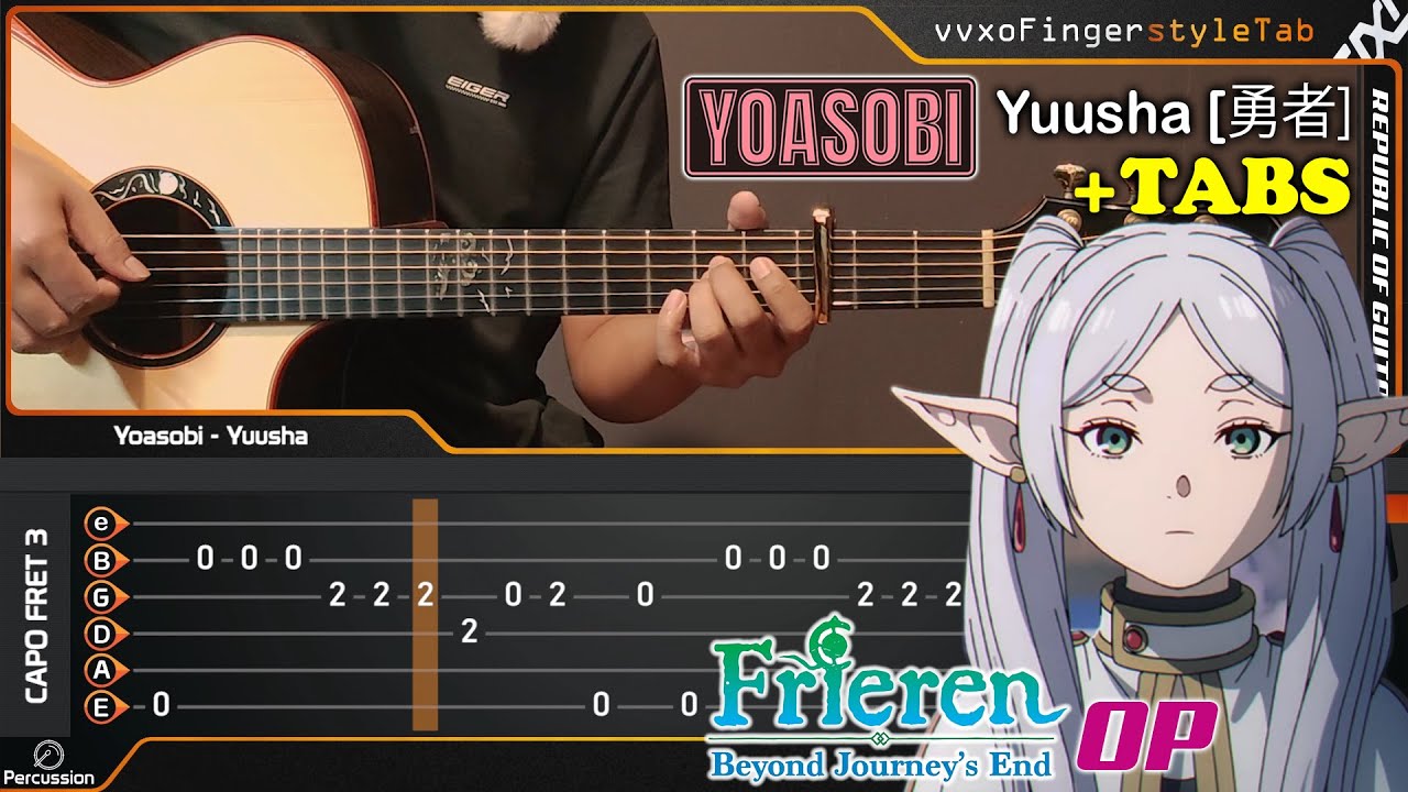 YOASOBI "Yuusha"「勇者」- Acoustic (Fingerstyle Guitar Cover) TAB Tutorial ...