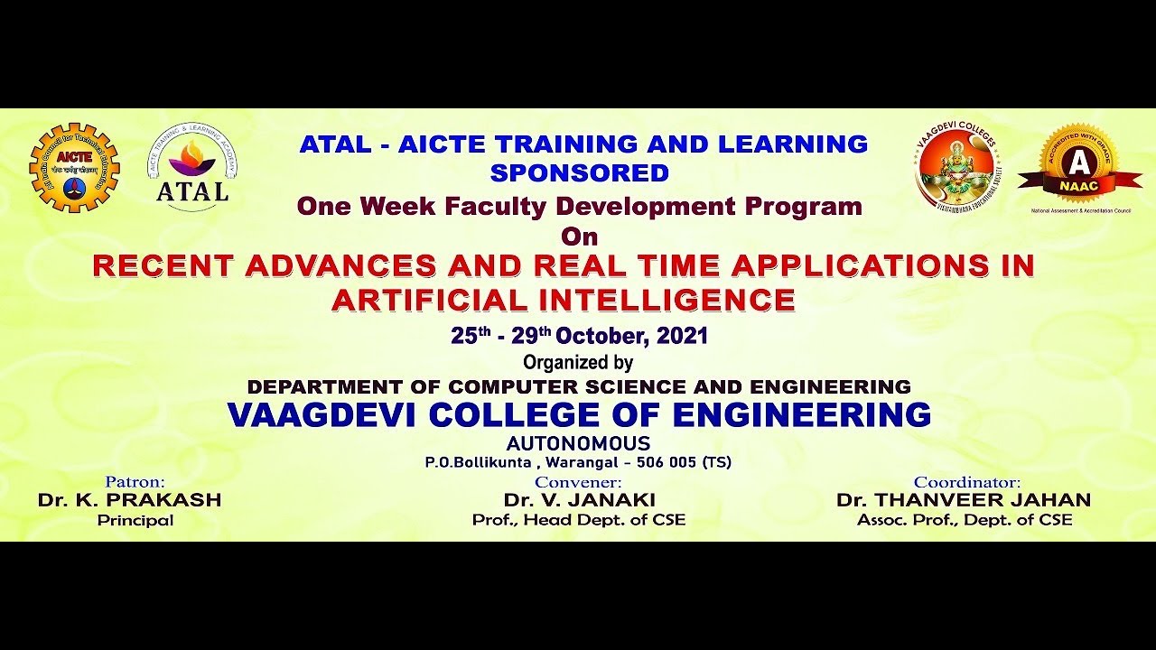 DAY 3(Session 3)ATAL FDP on Artificial Intelligence|| Tensorflow ...