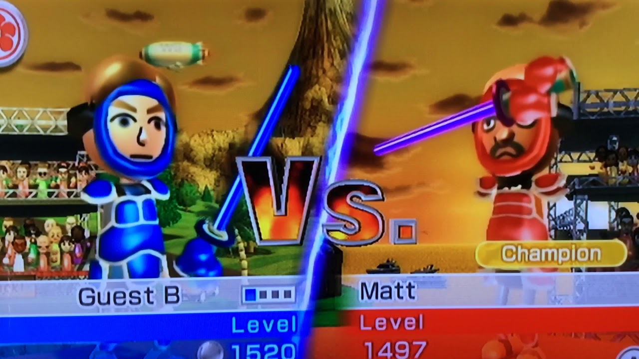 Wii sports resort swordplay Duel champion match - YouTube