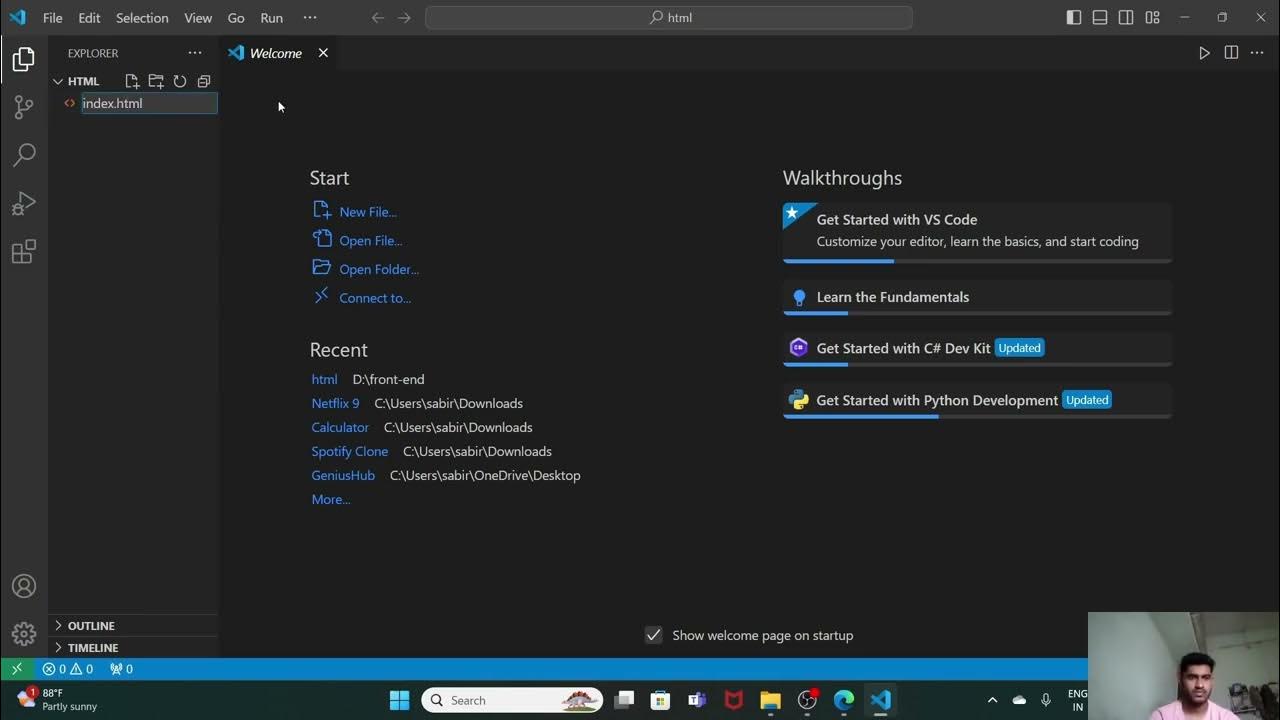 Html hello word basic program for beginner - YouTube