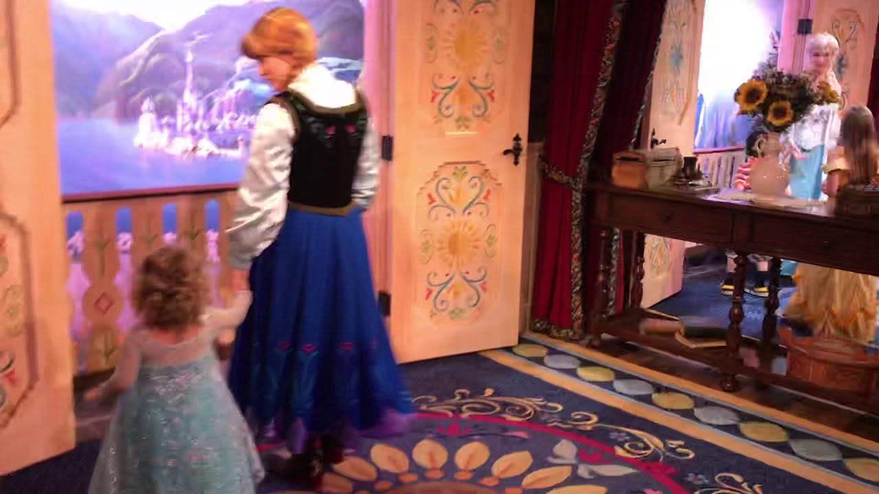 B meets Anna and Elsa at Epcot - December 2018 - YouTube