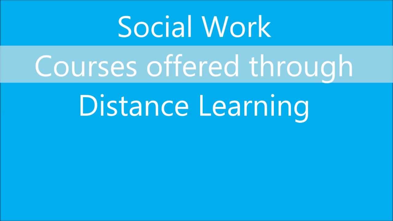 Social Work courses through distance education in India - YouTube