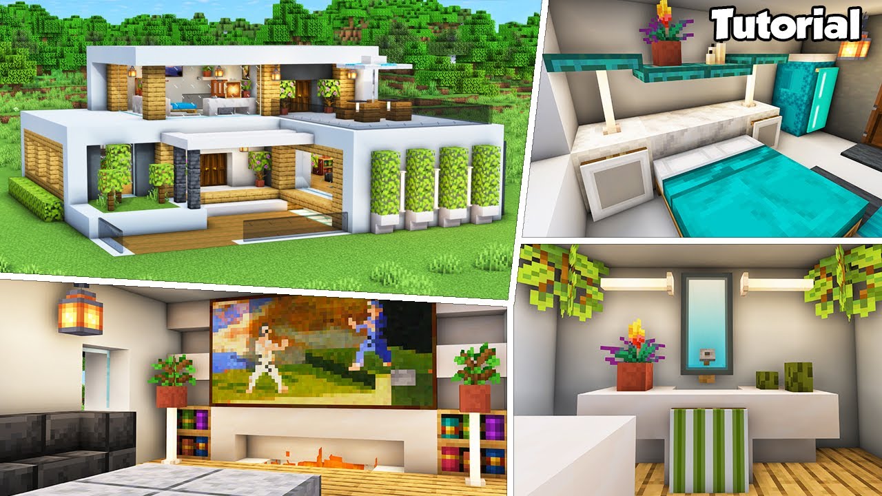 Minecraft: Modern House #75 Interior Tutorial - How to Build - 💡 ...