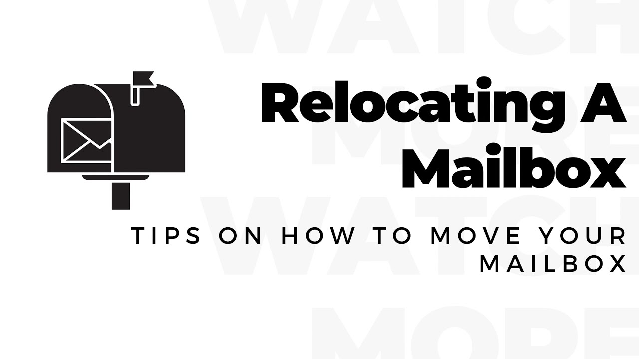 Relocating A Mailbox | How To Move Your Mailbox? - YouTube