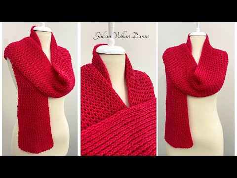 🧣YUMUŞACIK ŞAHANE OLDU🤩ŞİŞLE ÖRÜLEN EN KOLAY ZIRH MODEL ATKI YAPIMI💯