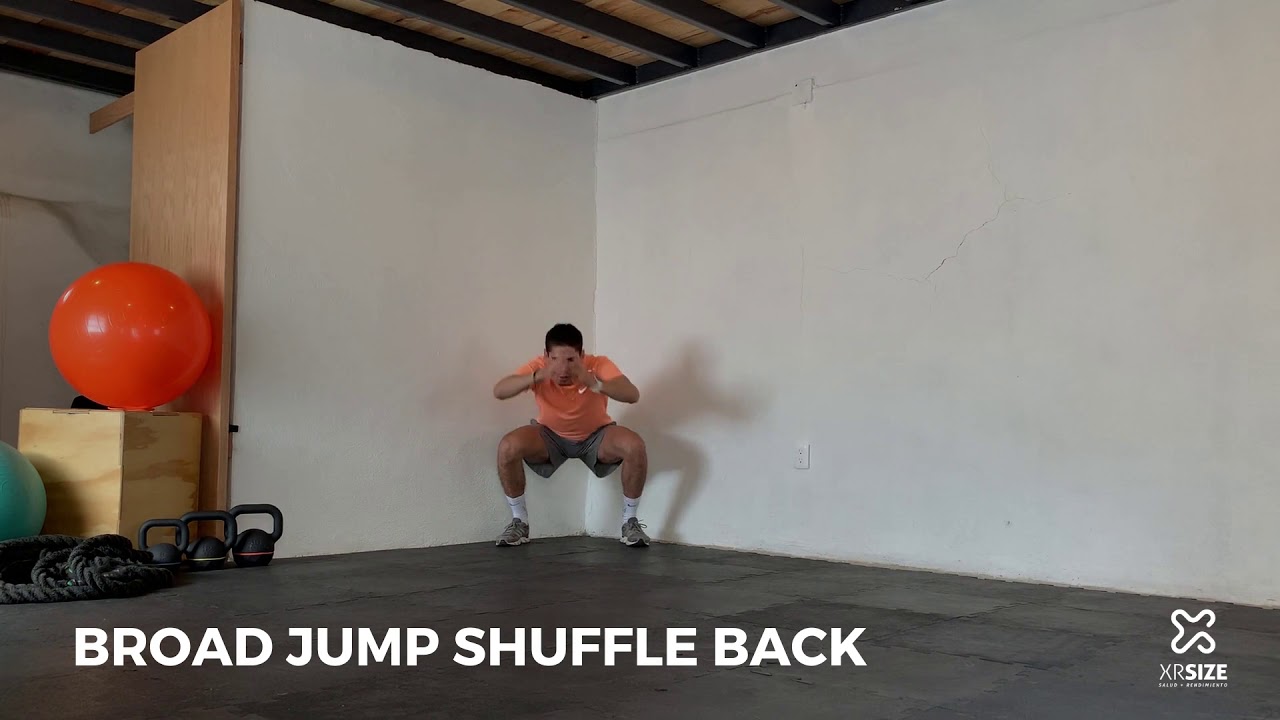 BROAD JUMP SHUFFLE BACK - YouTube