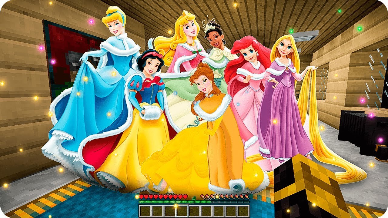 APARECEN LAS PRINCESAS DISNEY EN MI CASA EN MINECRAFT 😱 - YouTube