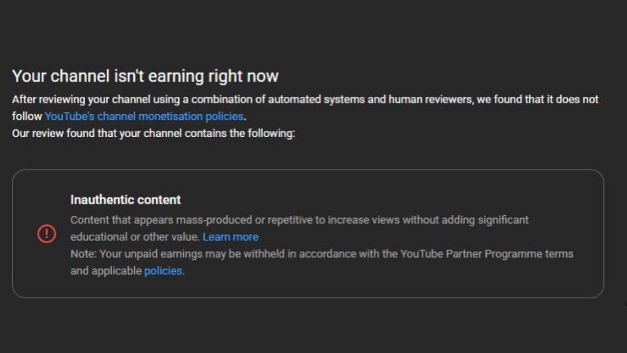 lets talk about "Inauthentic Content" Demonetizations - YouTube