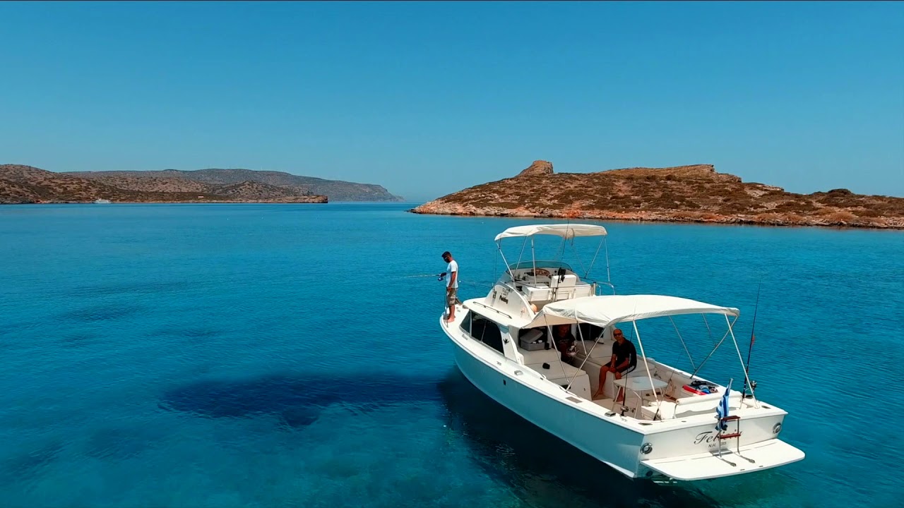 Fishing Crete Spinalonga Island Bertram 31ft - YouTube