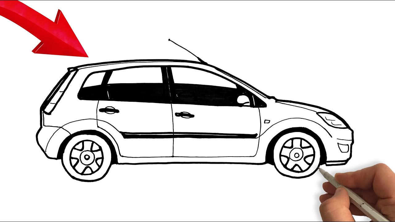 How To Draw Ford Fiesta 2005 - How to draw a car step by step - Ford ...