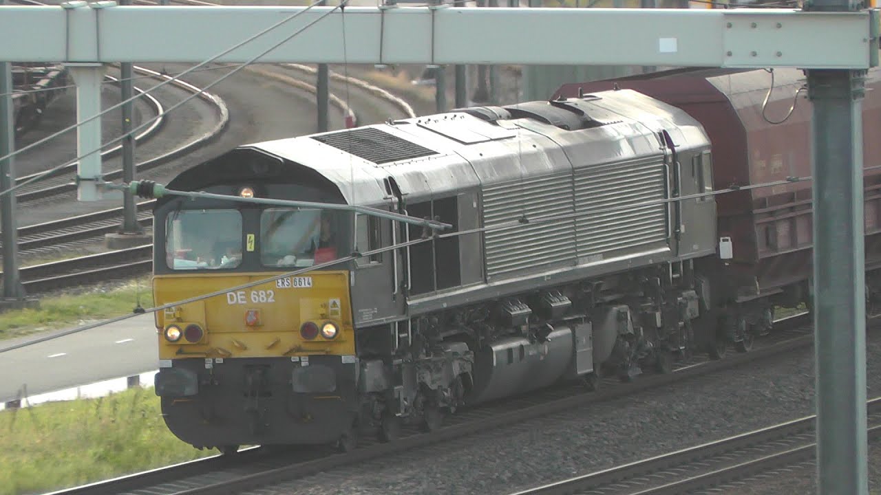 DE 682, EMD class 66, ERS 6614 door 2 camera's - YouTube