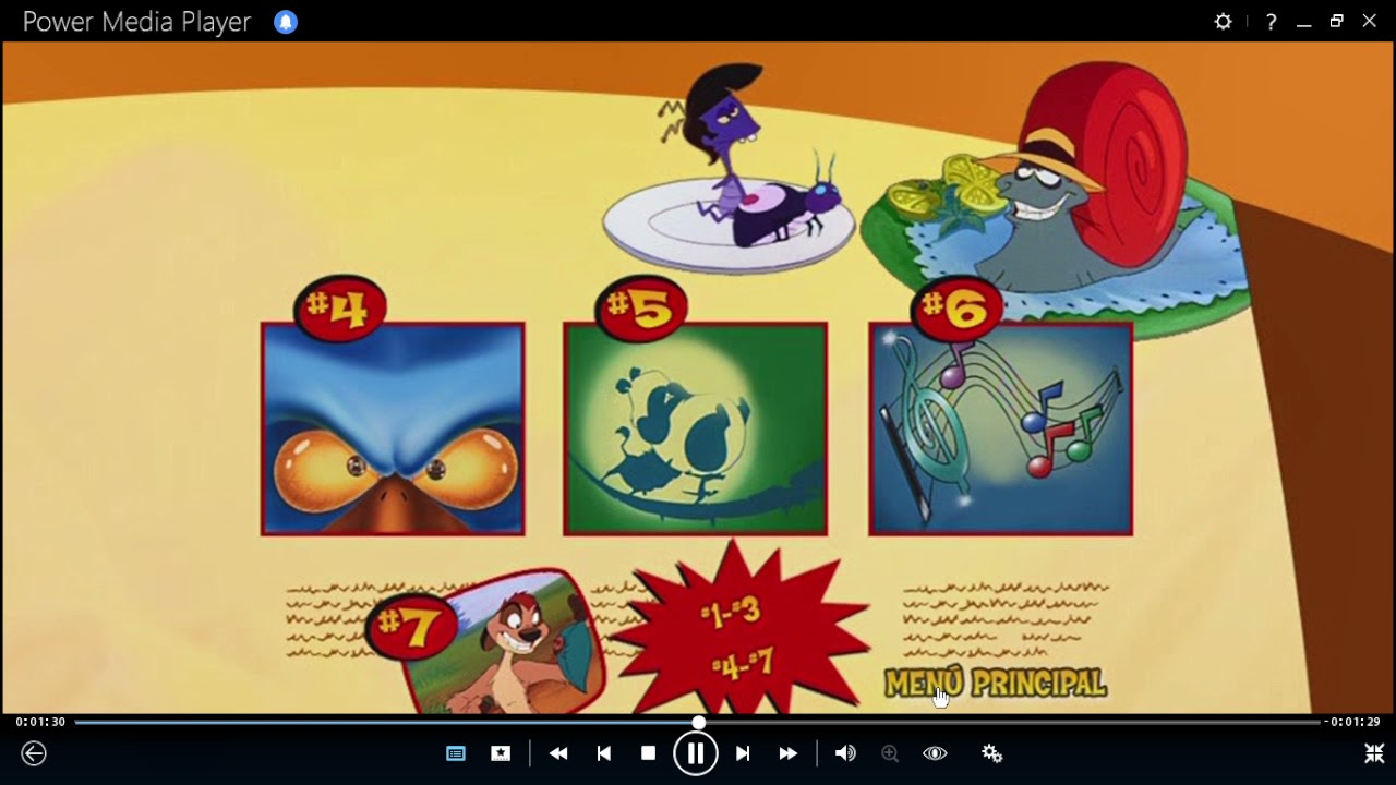 Comiendo con Timón y Pumba DVD Menu 2004 en inglés, español y portugués ...