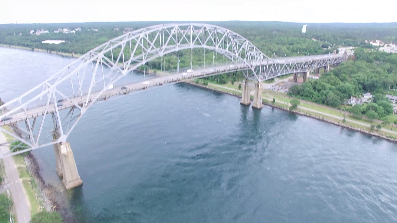 Flying over cape cod canal - YouTube