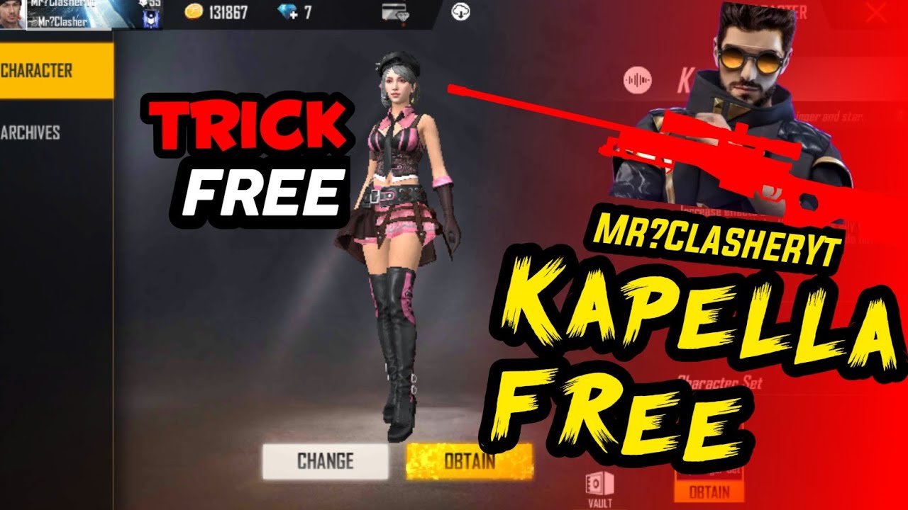 how to get kapella character free in free fire || how to get kapella ...