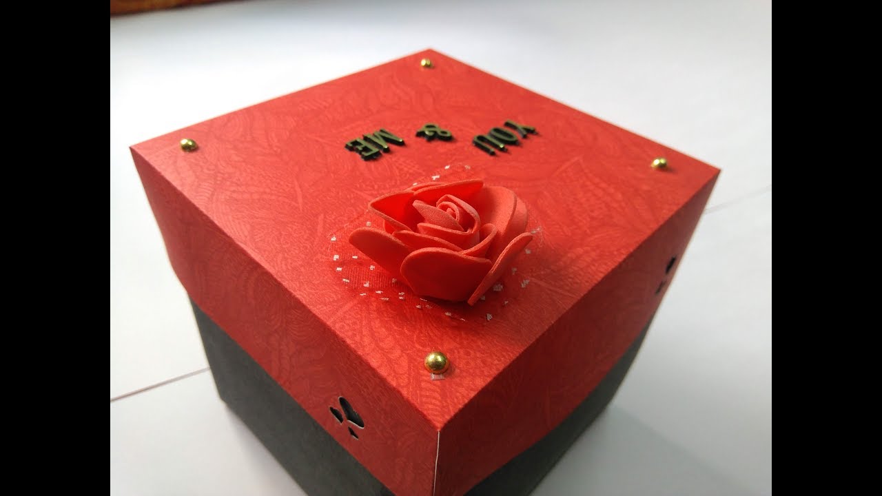 Anniversary Explosion Box / Red and Black Explosion Box / Explosion box ...