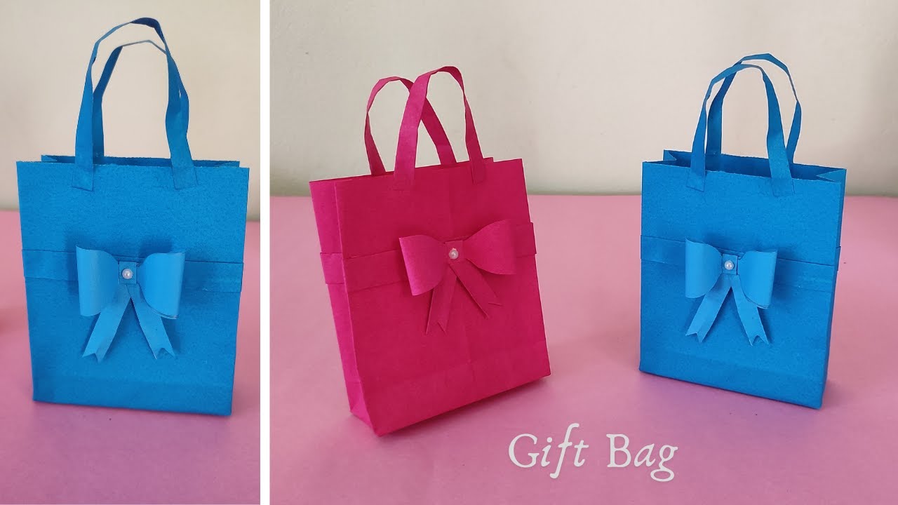 Easy Paper Gift Bag Craft | How to make Paper Bag | Paper Bag ...