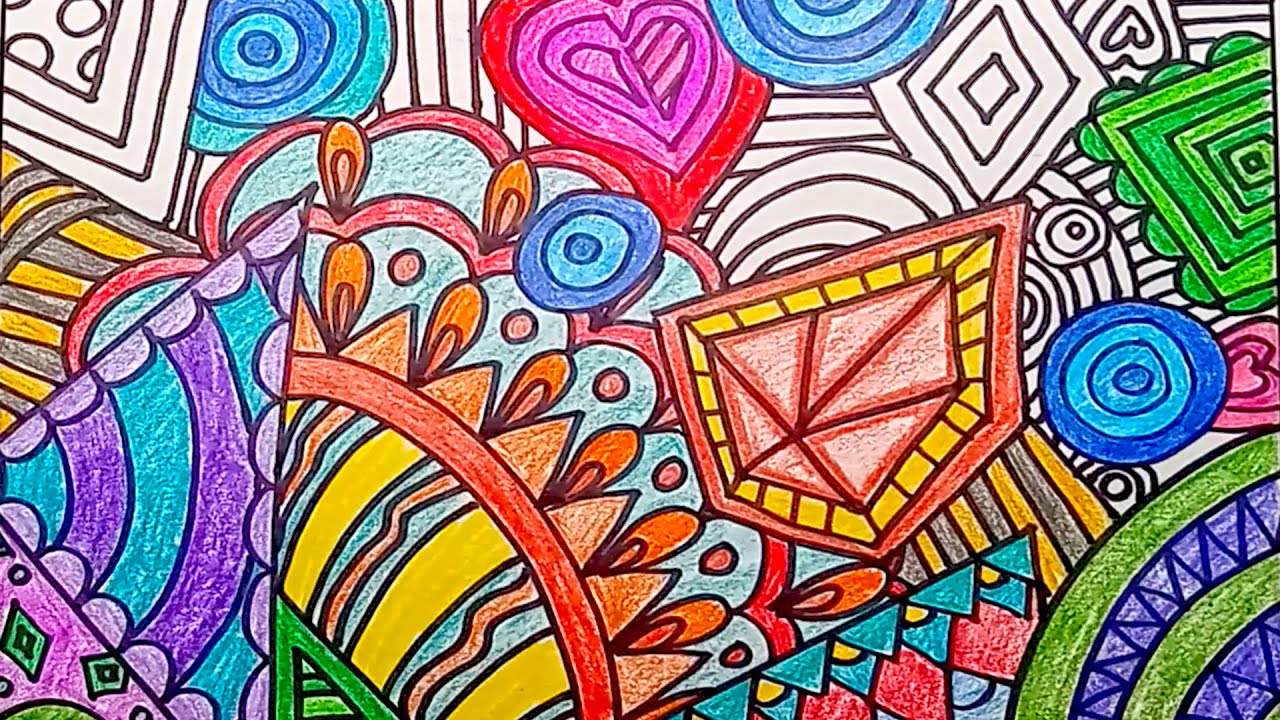Geometric Shapes Draw and Color - YouTube