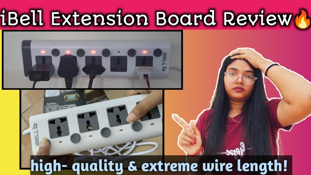 iBell Extension Board with Individual Switch 5 Socket Unboxing and ...