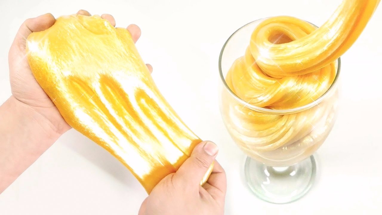 Making Liquid Gold Slime ! Make Sparkle Gold Slime l Satisfying Slime ...