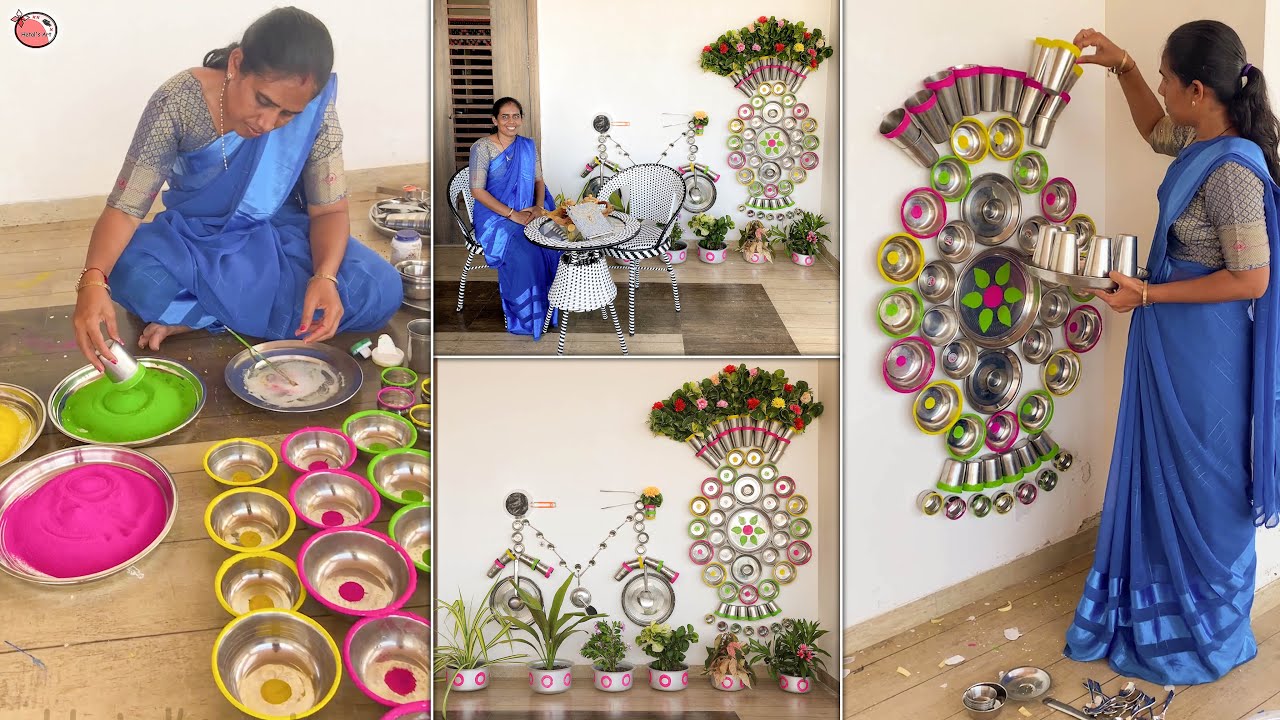 Beautiful Vessel Wall Art || Flower Pot Making || Expensive Wall Decor ...