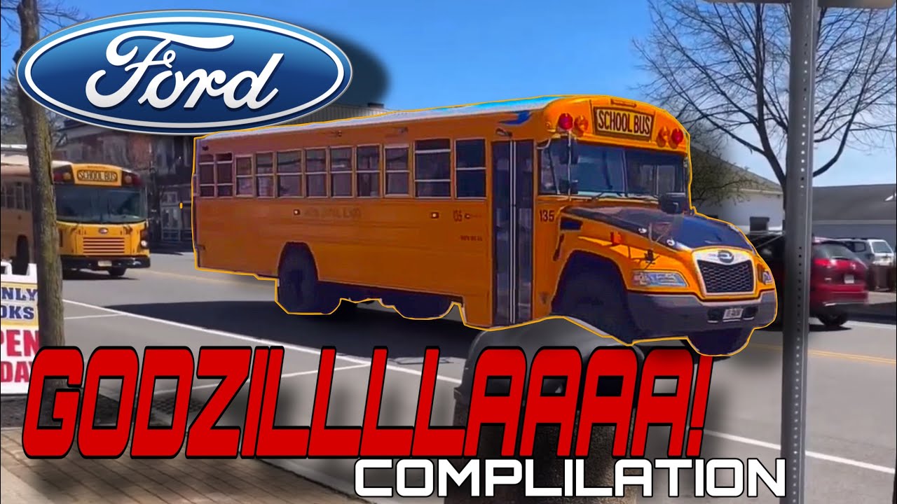 FORD GODZILLA V8 BLUEBIRD VISION BUS PARADE!!! - YouTube