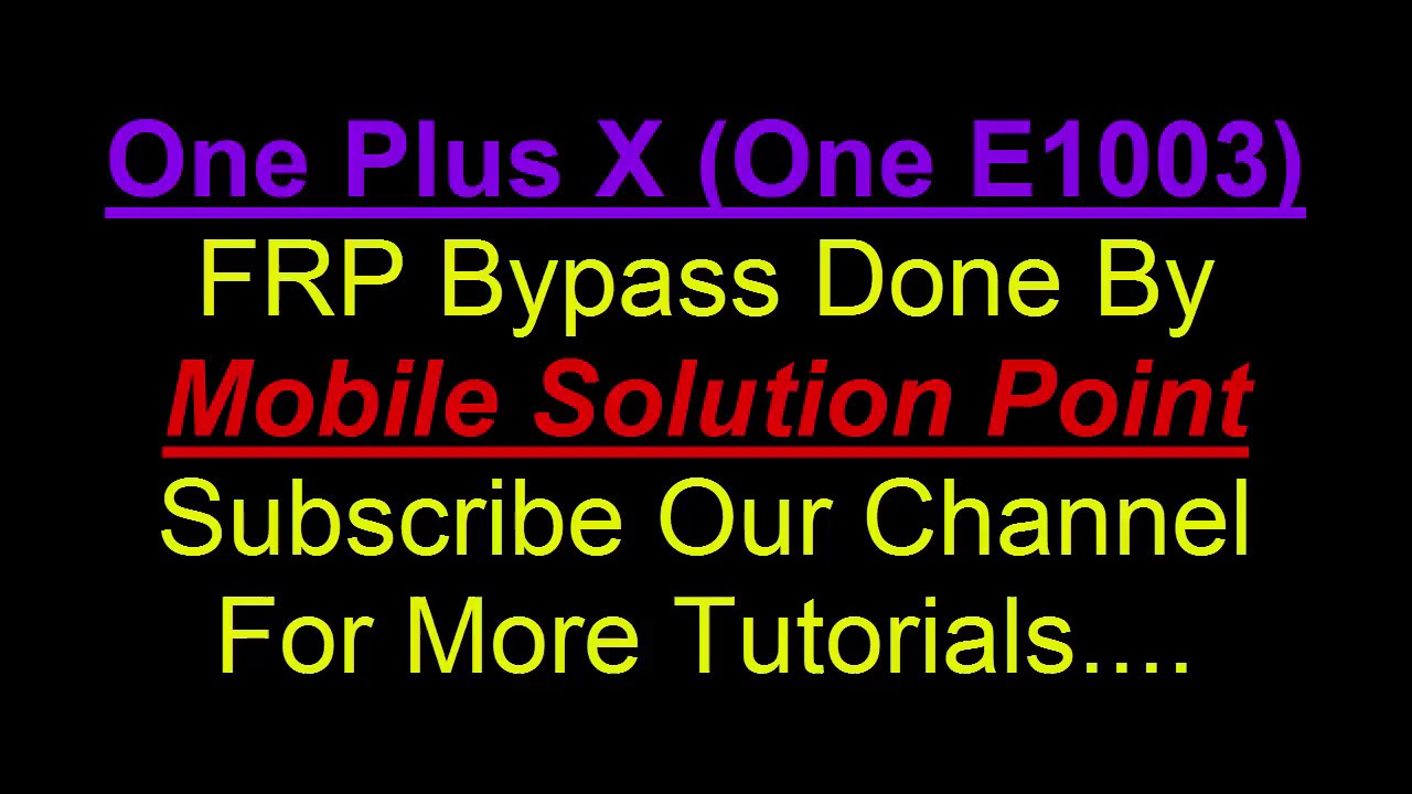 One Plus X (E1003) FRP (Google Account) Lock Bypass Done - YouTube
