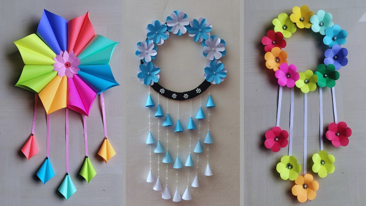 3 Beautiful Wall Hangings / Paper Crafts For Home Decoration/Paper Wall ...
