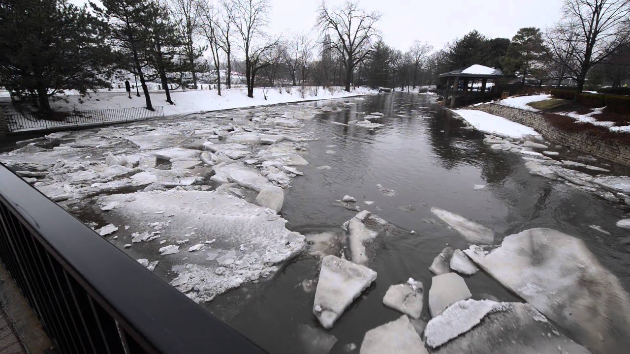 DuPage River Ice Break up 2/20/14 - YouTube