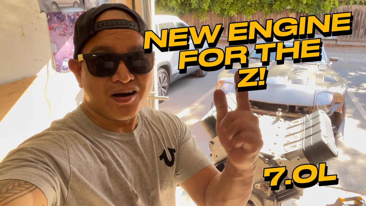 Picked up the new engine for the 240z, murrica!!! - YouTube