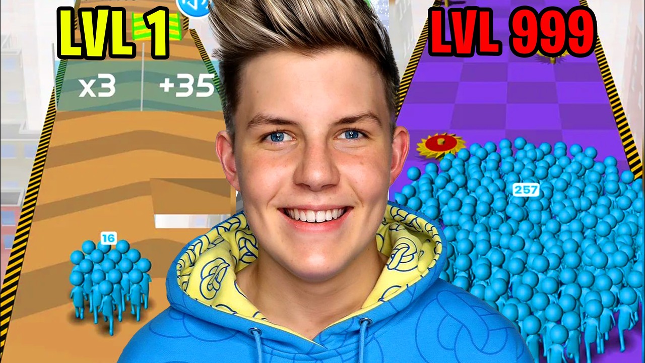 Can We Go NOOB to PRO to HACKER in CROWD RUN! Prezley - YouTube