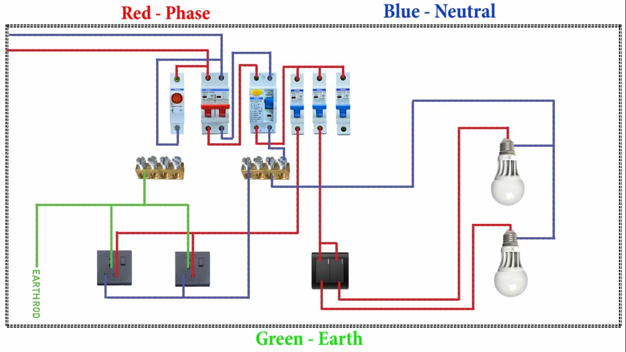 Complete wiring of two plug bases and two bulb...... - YouTube