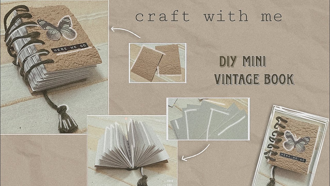 making of mini book | craft with me | #craft #minibook #vintage - YouTube