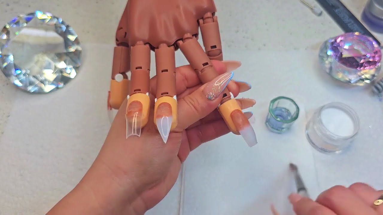 EASY ACRYLIC APPLICATION NAIL TUTORIAL - YouTube