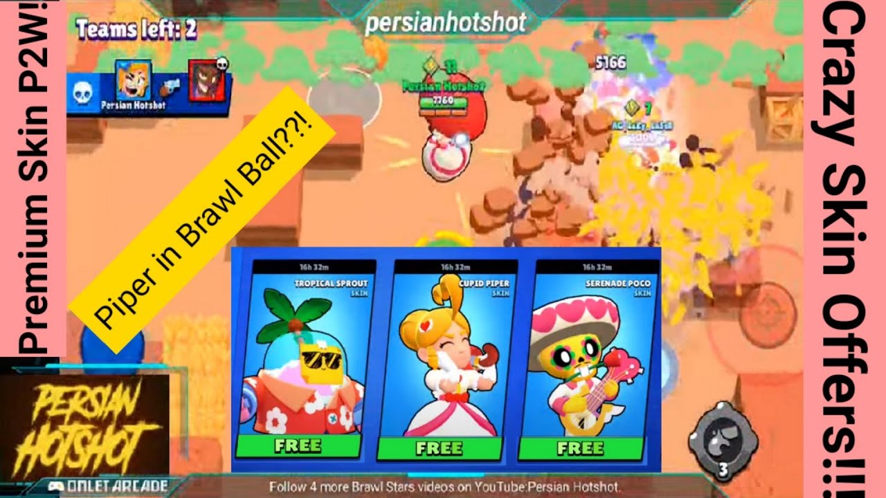 Premium Piper skin winning every match with randoms! | Piper Brawl Day ...