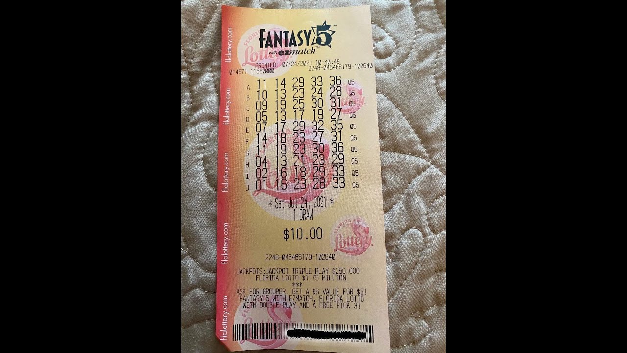 Florida Fantasy 5 Winning Ticket Matched 4 of 5 $92.00 Win - YouTube