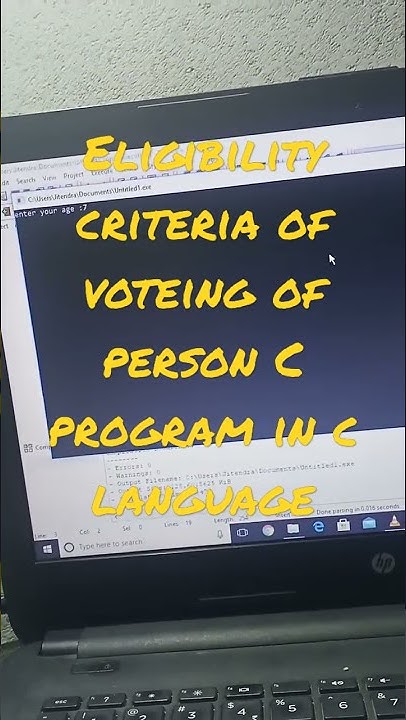 Eligibility criteria of voteing of person C program in c language - YouTube