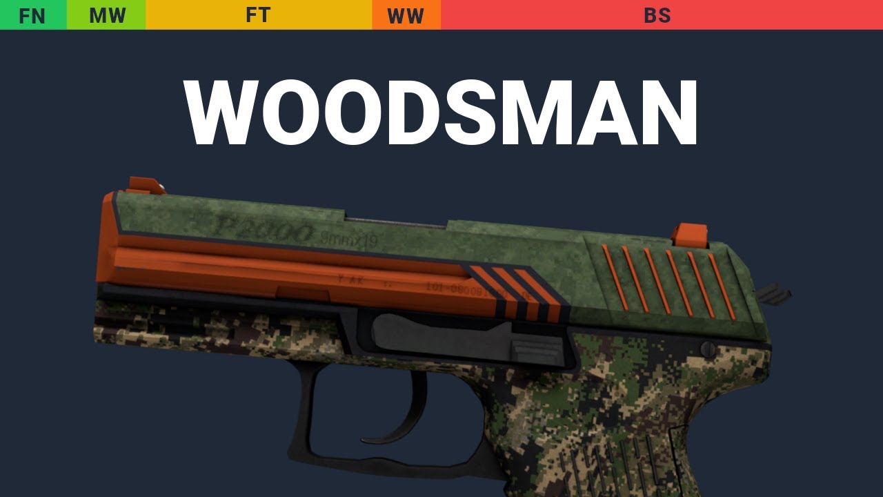 P2000 Woodsman - Skin Float And Wear Preview - YouTube