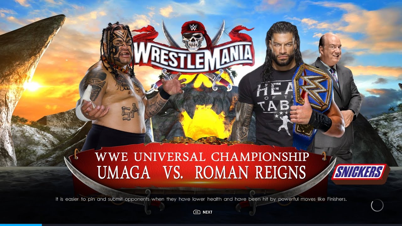 Umaga vs Roman Reigns - Universal Championship - YouTube