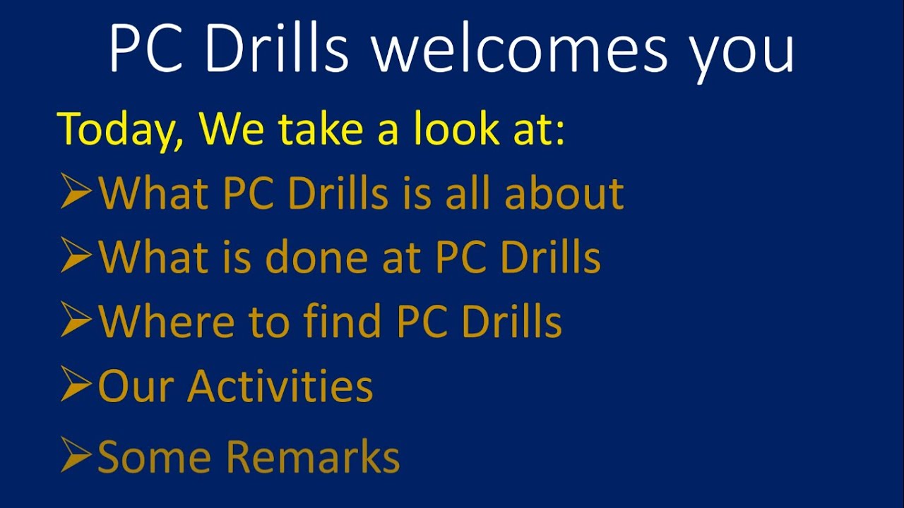 Introducing PC Drills - YouTube