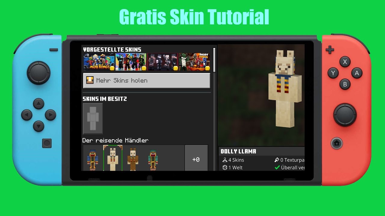 Minecraft Nintendo Switch Gratis Skins Tutorial - YouTube