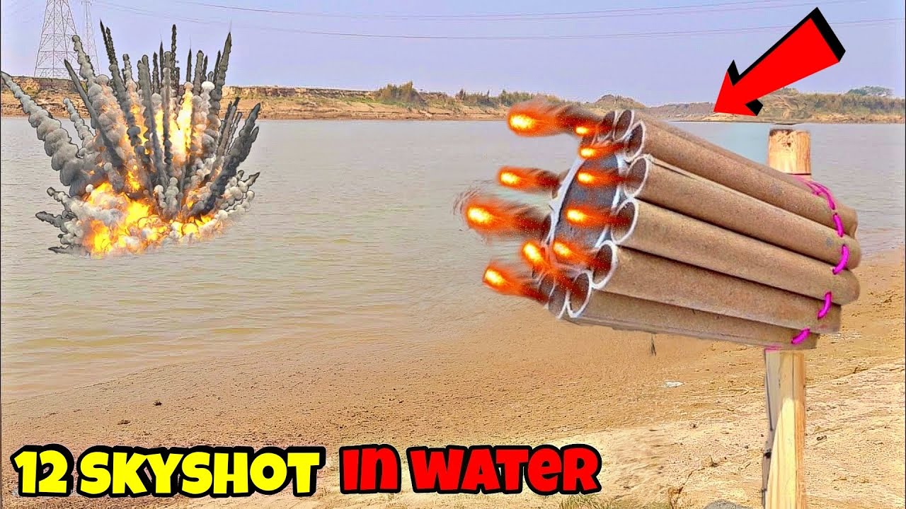 Launching 12 Skyshot in Water | Shocking Results 😲 - YouTube