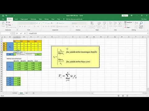 Simple Additive Weighting dengan Excel - YouTube