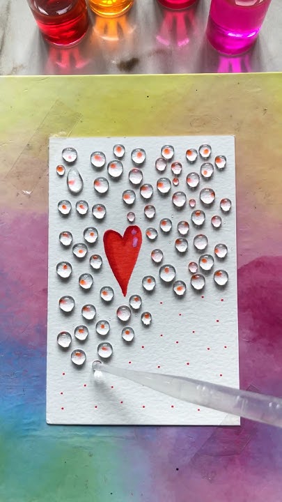 Red heart water drop #art - YouTube