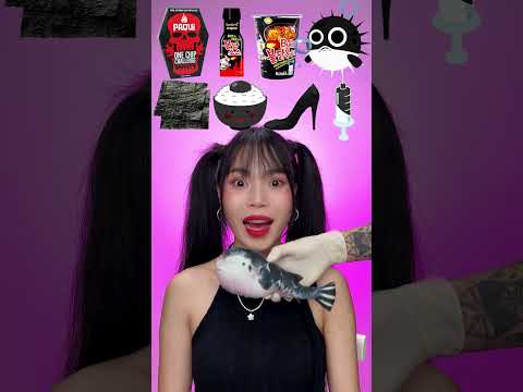 Random Black Food ASMR Mukbang #2 🖤️🎱🌑 #shorts #mukbang #asmr #eating