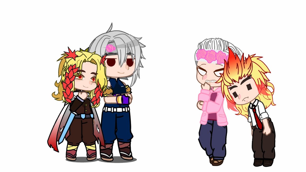Rengoku & Tengen meet their Kimetsu Academy selfs ( New & Old designs ...