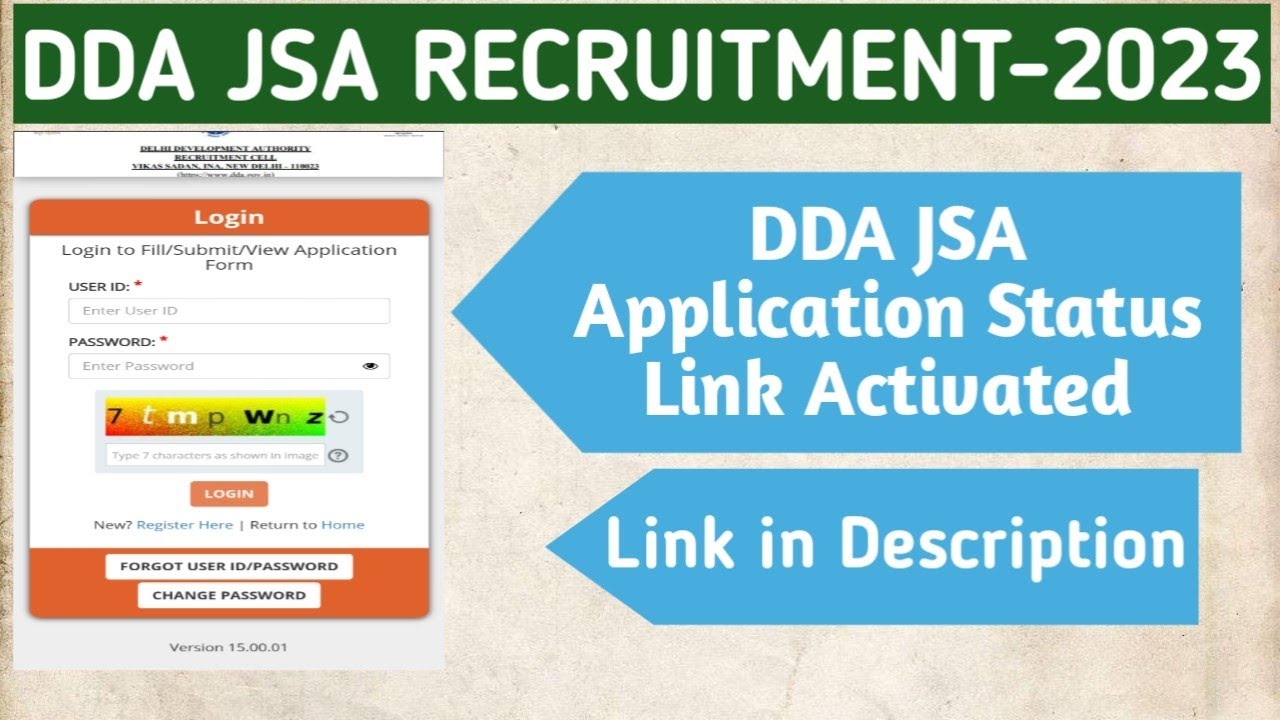 DDA JSA 2023 Application Status||Jobless Family|| - YouTube