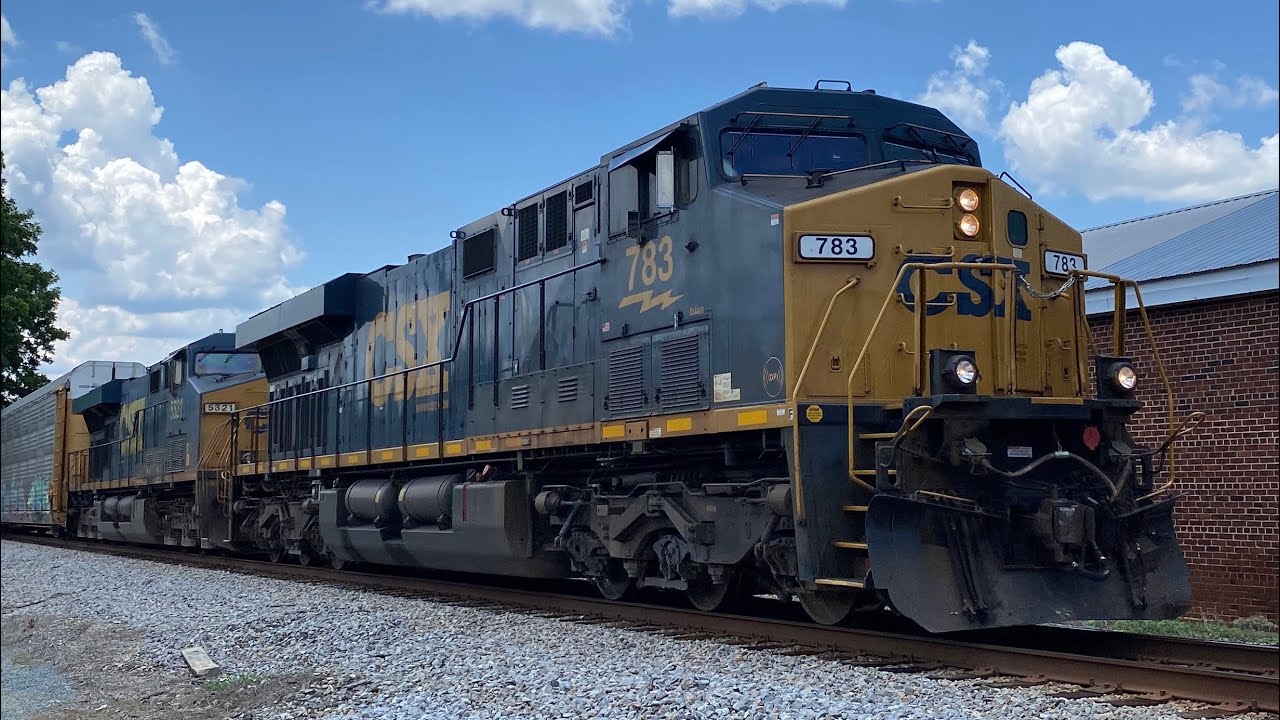 CSX 783 with really nice k5la leads loaded rack train CSX M276!! 6-29-2025 - YouTube