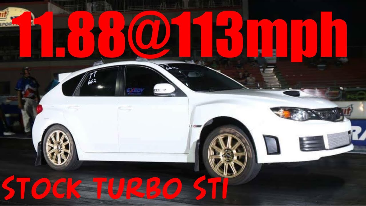 11 second stock turbo STi - YouTube