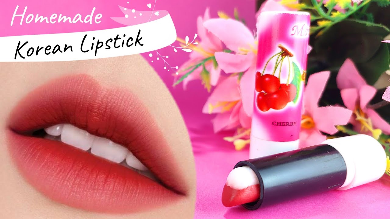 How to make korean lipstick|homemade lipstick|diy nude lipstick|korean ...